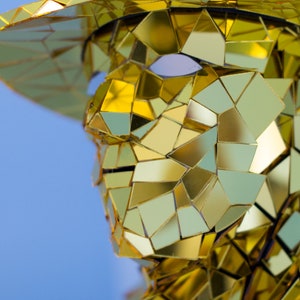 Golden Mirror Man "cylinder Hat" Glass Man Performance Christmas ...