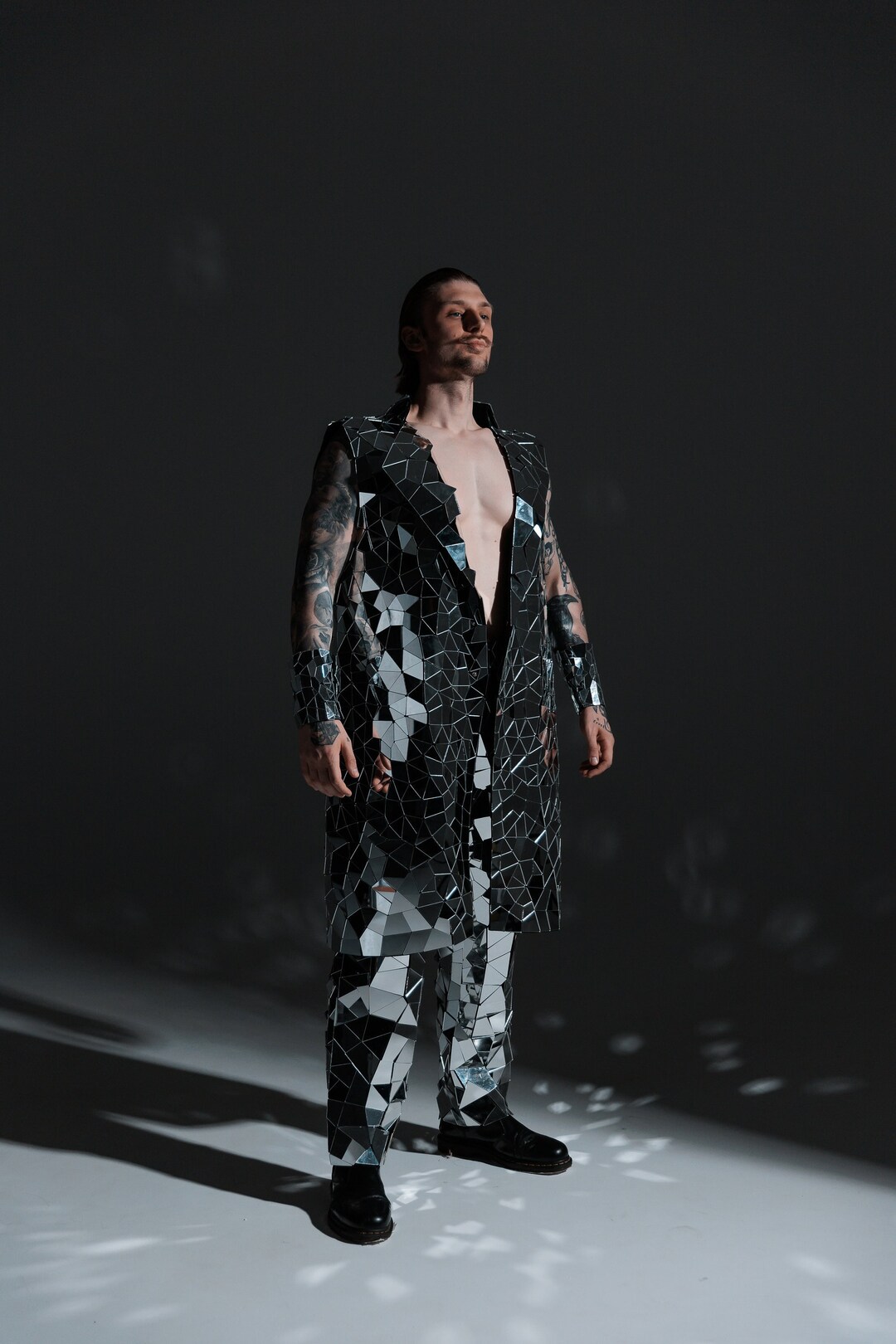 Wedding Silver Mirror Men's Costume / Festival Suit / Disco Ball Mirror ...