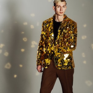 Gold Mirror Jacket / Glass Man Performance Carnival Costume / Broken ...