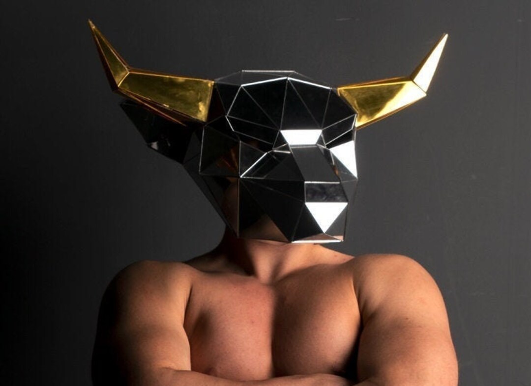 Bull Halloween Mouth Animal Mirror Mask/ Mens Masquerade Rave Animal ...