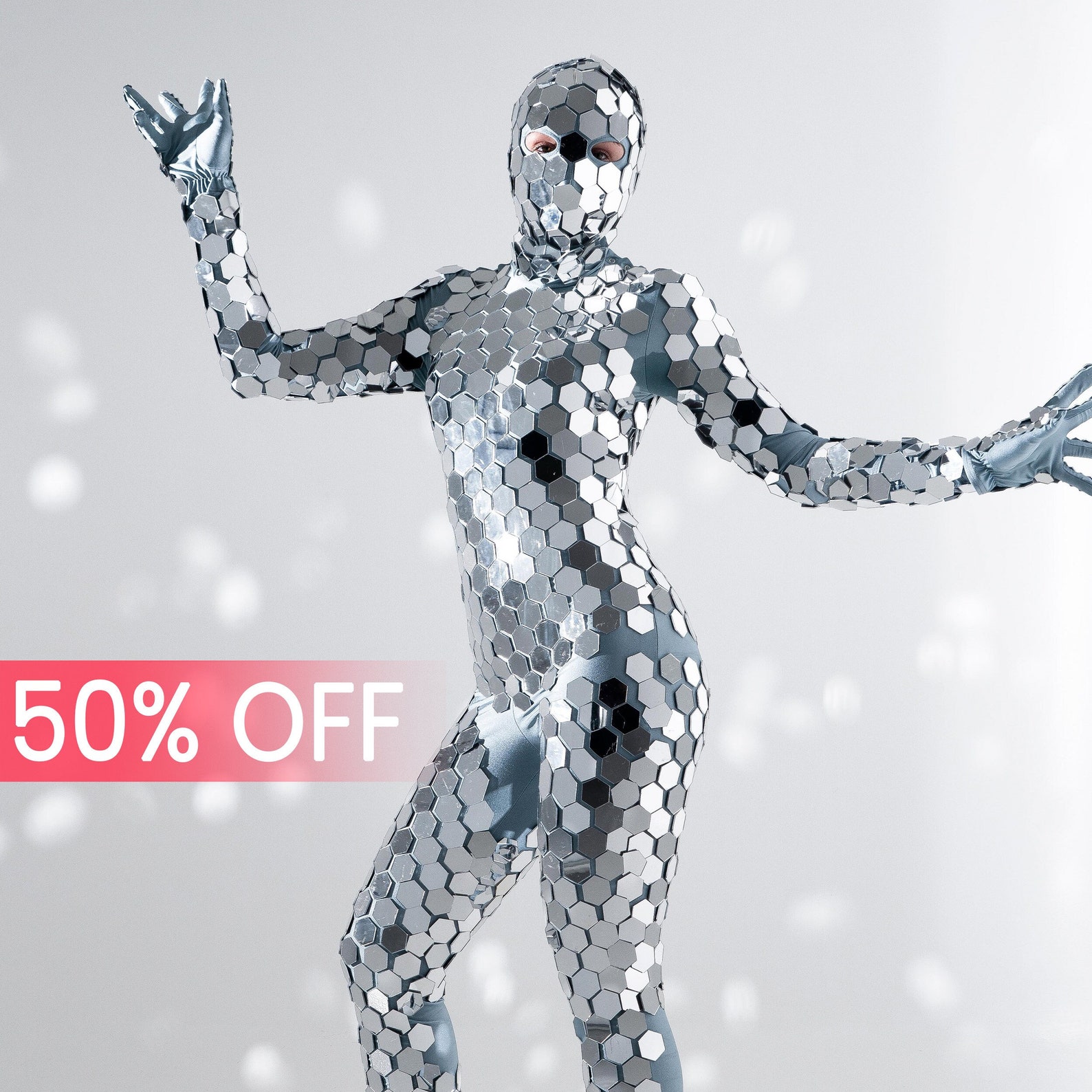 Silver Rave Sequin Mirror Bodysuit / Disco Ball Leotard - Etsy