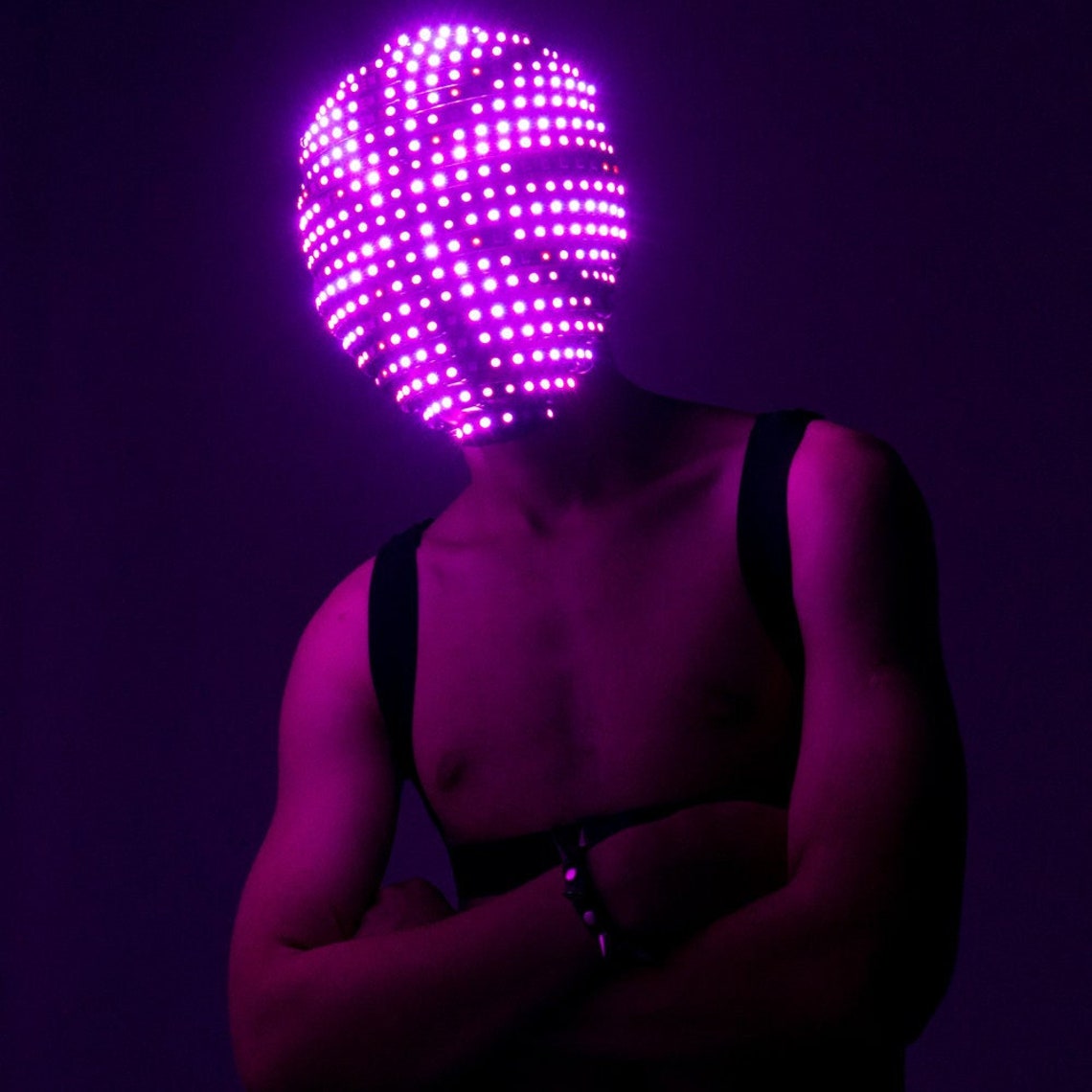 Programmable LED Full-face Mask Glowing in the Dark _H24 | Etsy