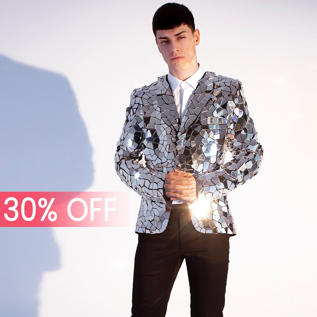 Silver Mirror Jacket / Glass Man Performance Christmas Costume / Broken ...