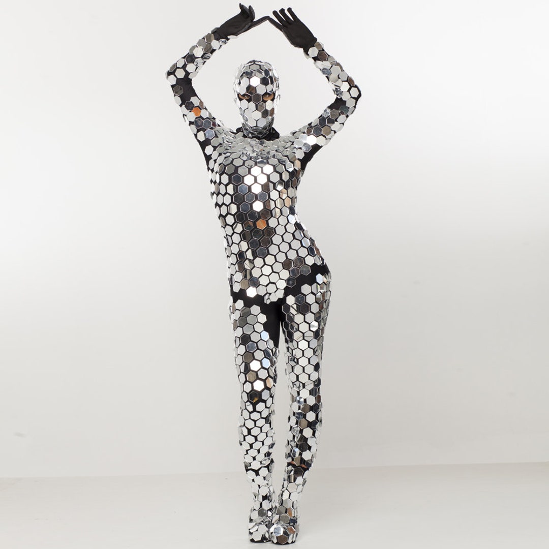 Aerial Rave Sequin Glitter Mirror Bodysuit Costume / Christmas ...