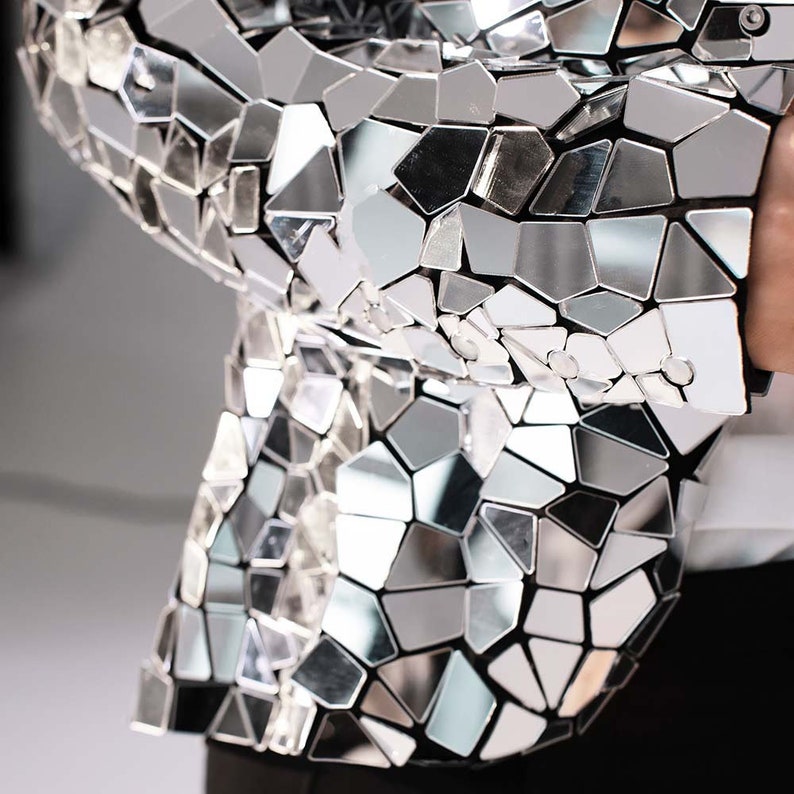 Silver Mirror Jacket / Glass Man Performance Christmas Costume - Etsy UK