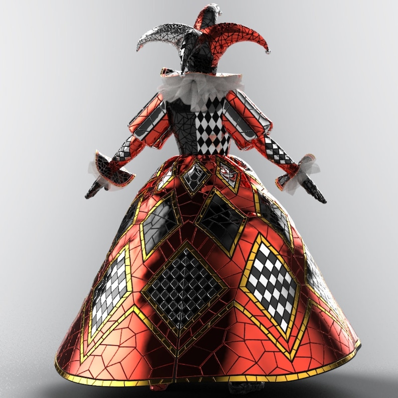 Cosplay Mirror Harlequin Costume to Order / Masquerade Dress / Carnival ...