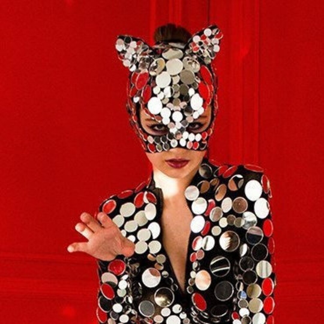 Disco Ball Kitty Glitter Sparkly Mirror Mask "circle" Mask / Christmas ...
