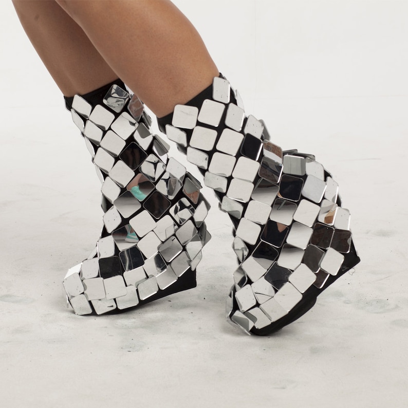 Dancing Exotic Glitter Mirror Shoes Wear / Sparkly Christmas - Etsy