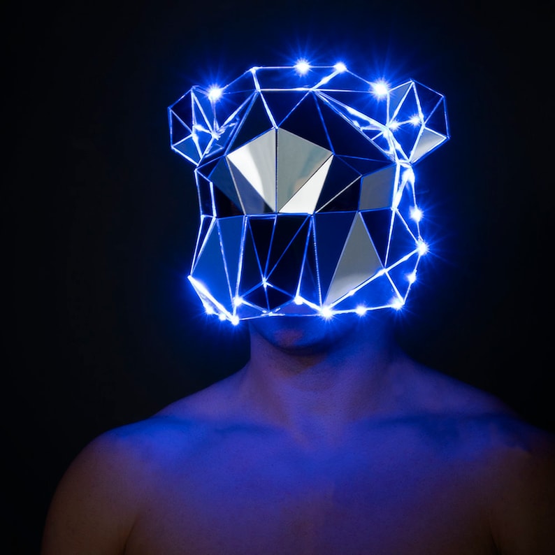 3D Mirror LED Bear Mask / Christmas Cosplay Costume / - Etsy