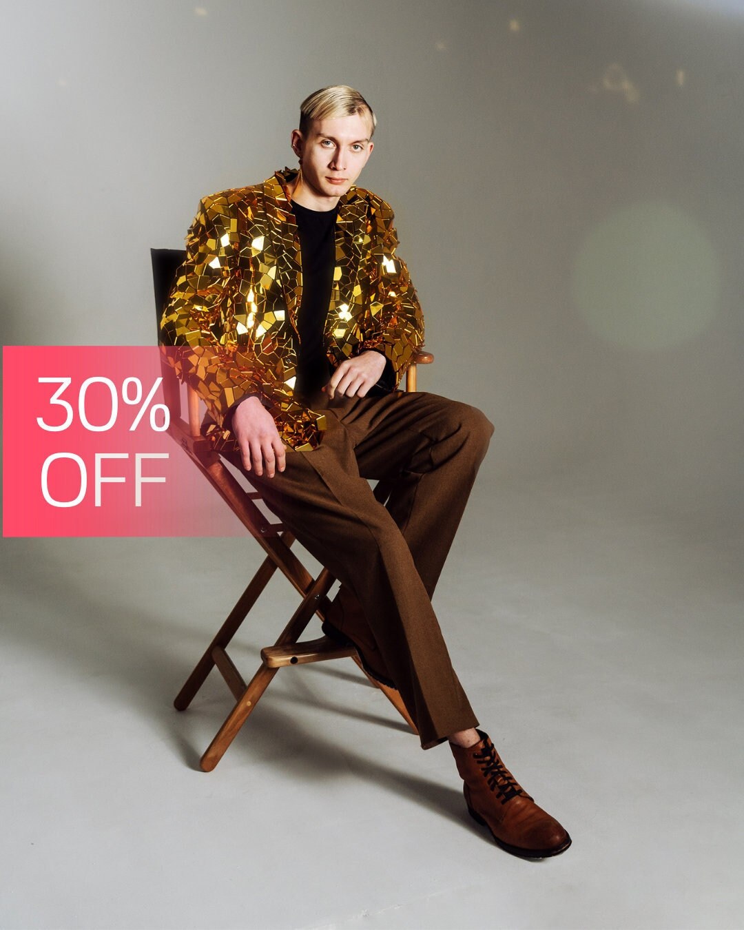 Gold Mirror Jacket / Glass Man Performance Carnival Costume / Broken ...