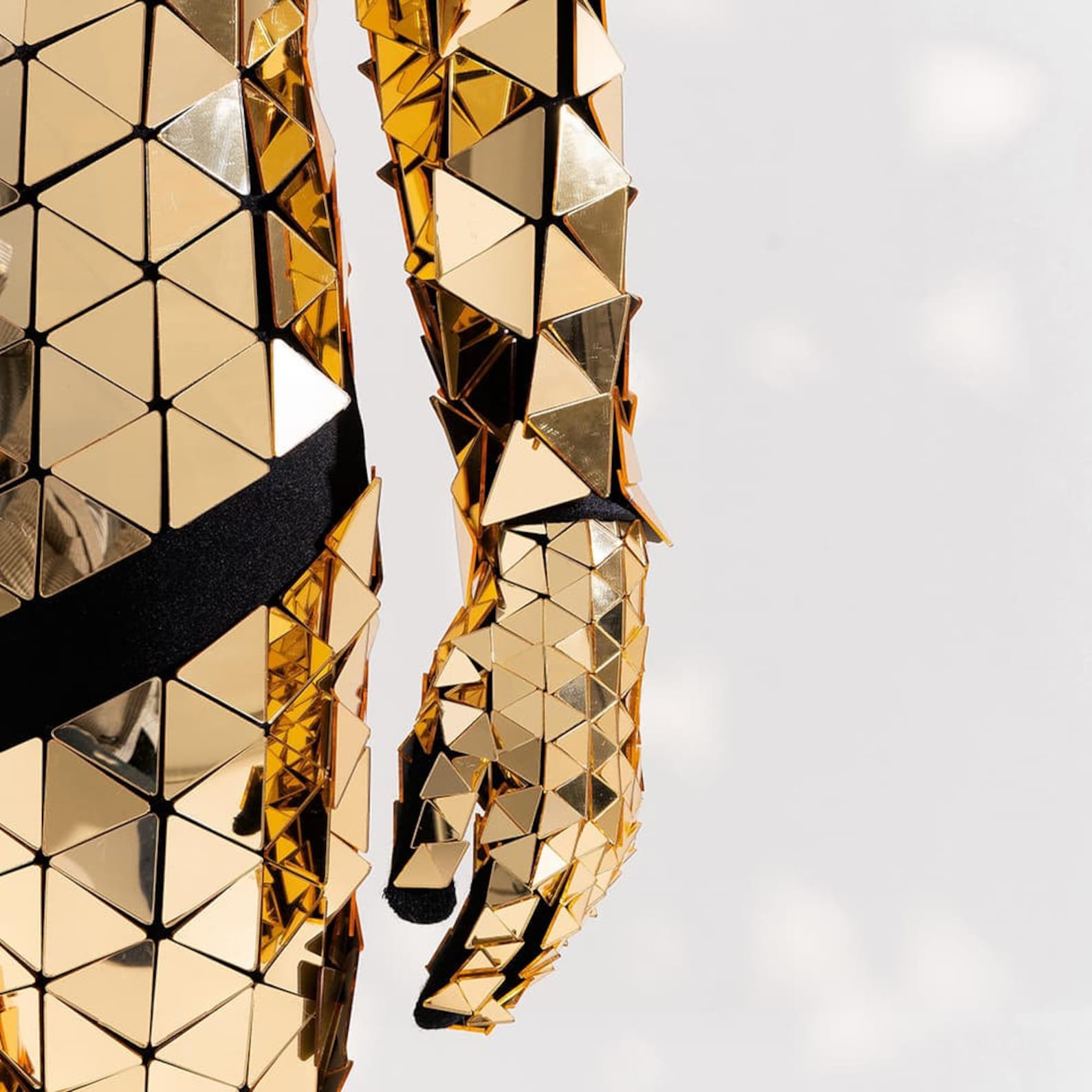 Gold Triangle RAVE Sequin Disco Ball Mirror Bodysuit Costume / Circus ...