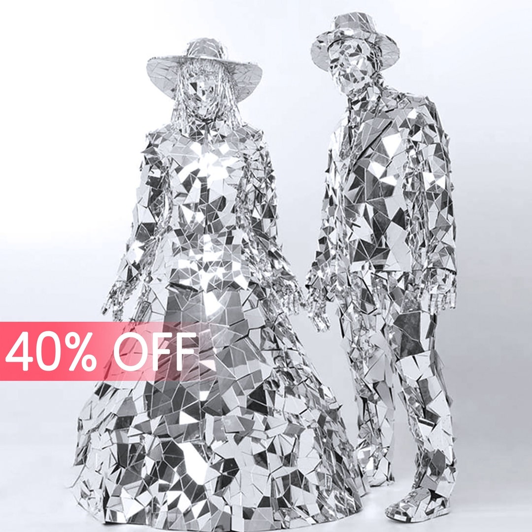 Silver Mirror Costume Set of a Mirror Family Christmas - Etsy