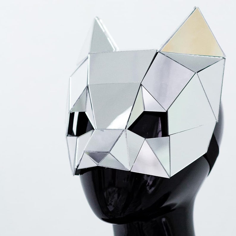 Kitty Halloween Mouth Animal Mirror Mask/ Christmas Masquerade Animal ...