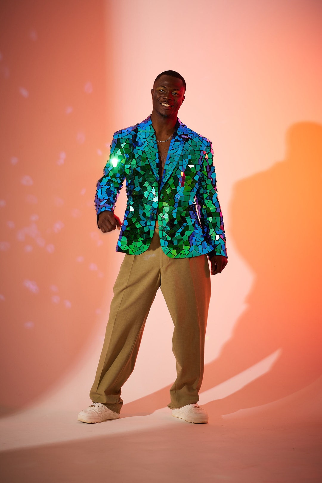 Mirror Jacket With Chameleon Effect / Scarab Green and Blue Mirror ...