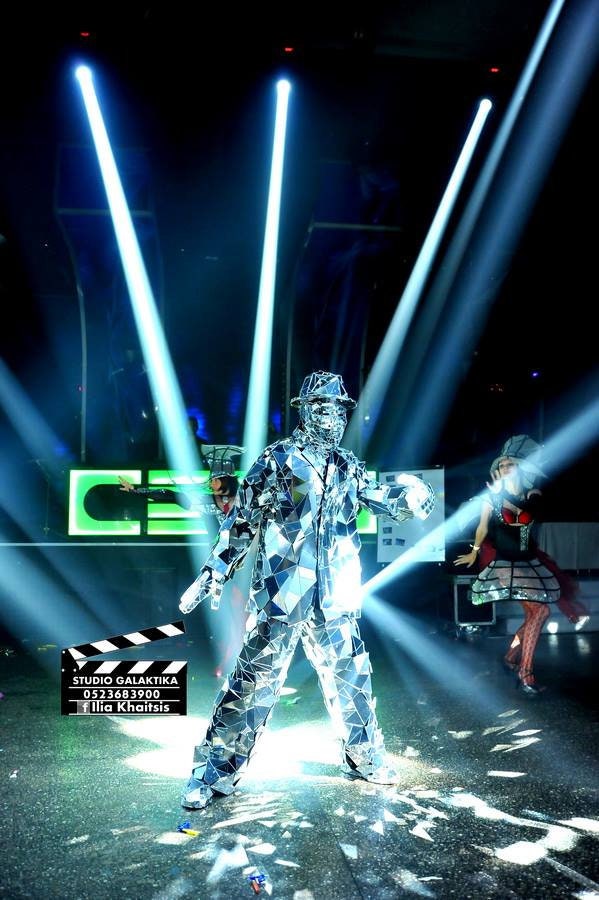 Disco Ball Suit Silver Mirror Man Performance Costume / Sequin Dance ...