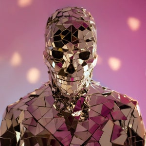 Mirror Man "skull Mask" Glass Man Performance Christmas Costume Suit ...