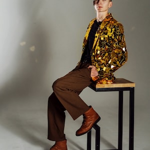 Gold Mirror Jacket / Glass Man Performance Carnival Costume / Broken ...