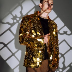 Gold Mirror Jacket / Glass Man Performance Carnival Costume / Broken ...