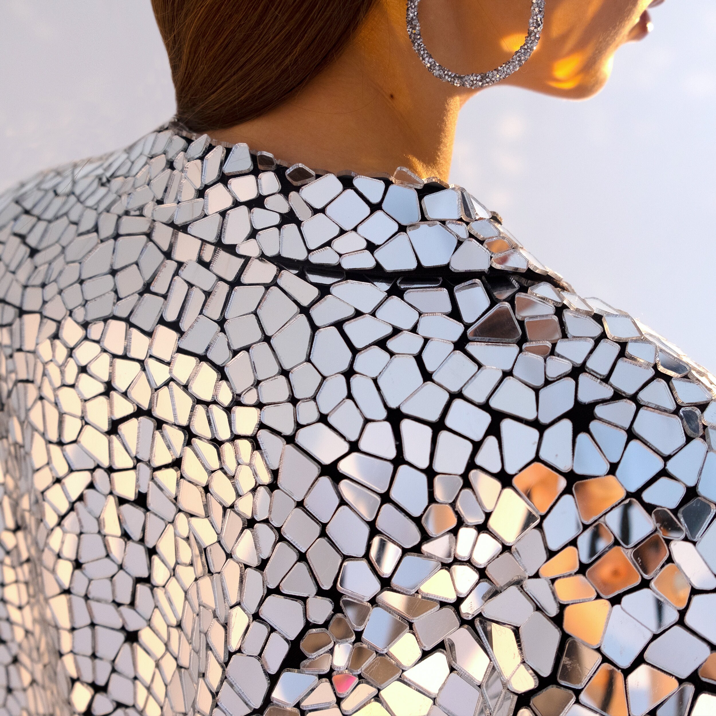 Sequin Silver Mirror Jacket Disco Ball of Small Mirror Pieces - by ...