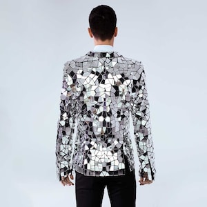 Silver Mirror Jacket / Glass Man Performance Christmas Costume / Broken ...