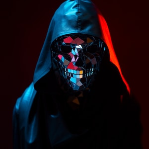 Festival Wear Skull Christmas Mouth Mirror Mask/ Mens Masquerade Rave ...