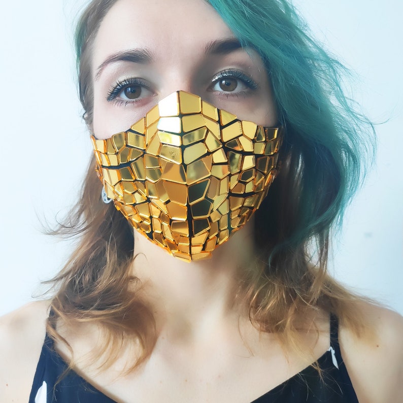 Gold Mirror Face Mask Minimalist Style by ETERESHOP_M100 - Etsy Australia