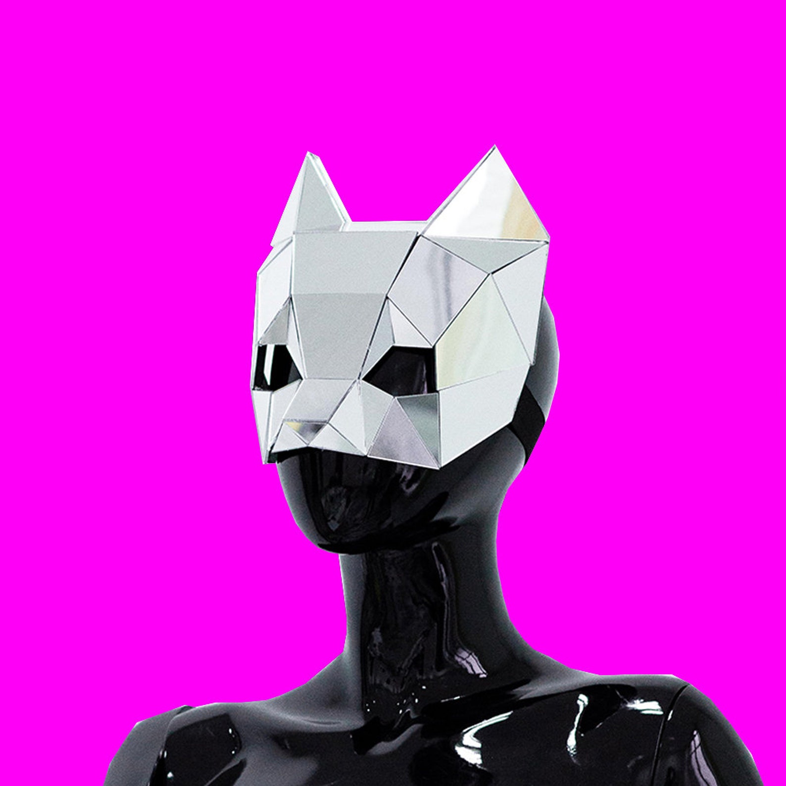 Kitty Halloween Mouth Animal Mirror Mask/ Christmas Masquerade Animal ...