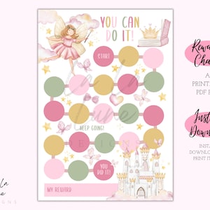 Printable Fairy Reward Chart | Instant Download Kids Behaviour Chart ...