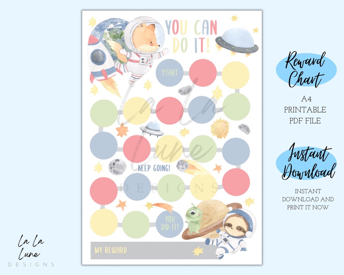 Printable Astronaut Reward Chart Instant Download Kids - Etsy