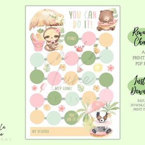 Printable Summer Reward Chart | Instant Download Kids Behaviour Chart ...