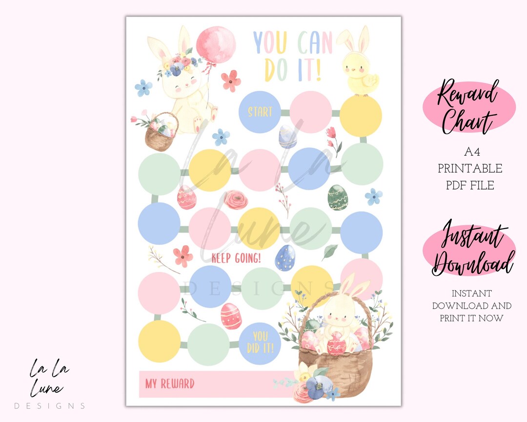 Printable Easter Reward Chart Instant Download Kids Behaviour Chart ...
