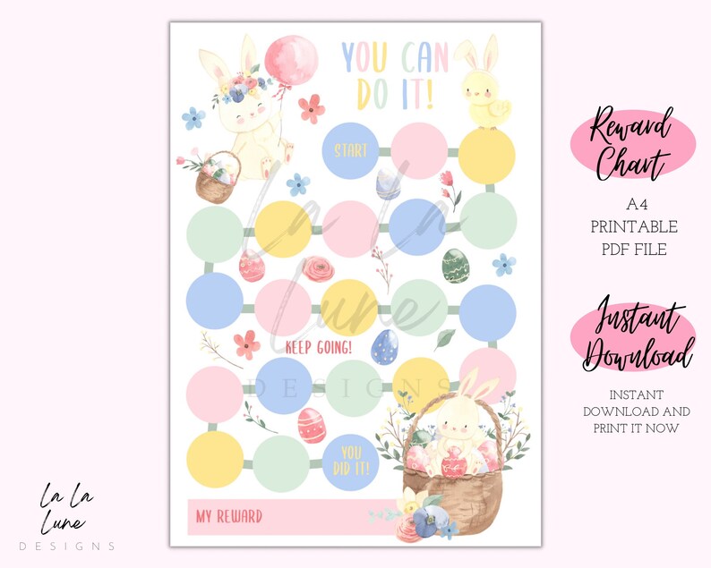 Printable Easter Reward Chart Instant Download Kids Behaviour Chart ...