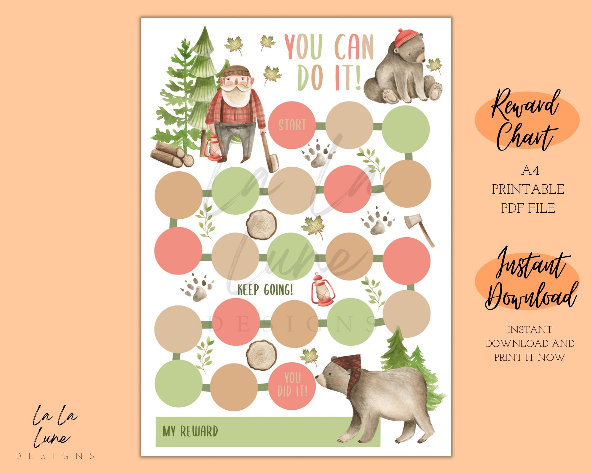 Printable Lumberjack Reward Chart Instant Download Kids - Etsy