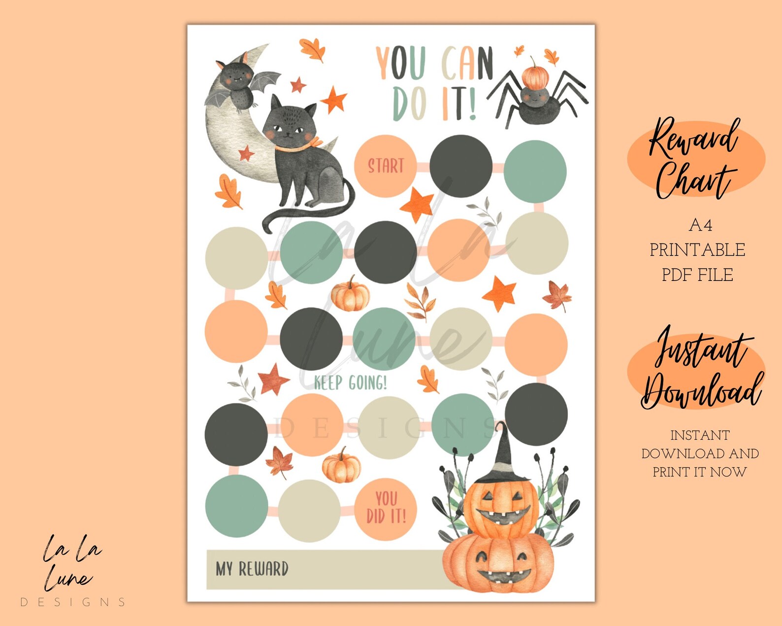 Printable Halloween Reward Chart | Instant Download Kids Behaviour ...