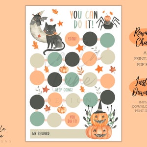 Printable Halloween Reward Chart | Instant Download Kids Behaviour ...