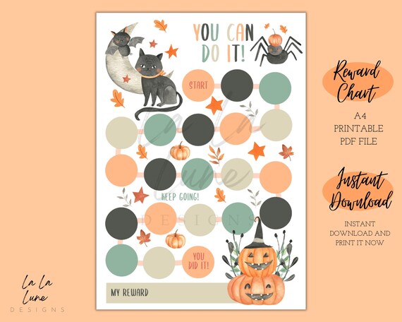 Printable Halloween Reward Chart Instant Download Kids - Etsy