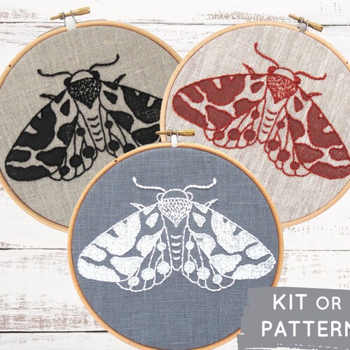 Madagascan Moth Embroidery Kit Butterfly Needle Craft DIY - Etsy