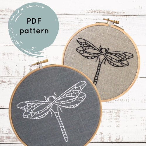 Anatomical Dragonfly Hand Embroidery Pattern a Modern - Etsy