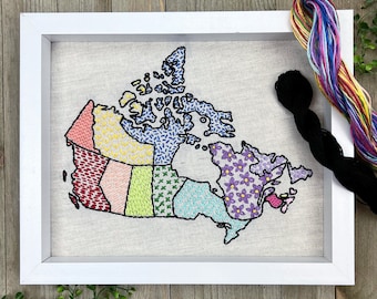 USA Map Embroidery Kit, United States Map, America Map, Embroidery ...