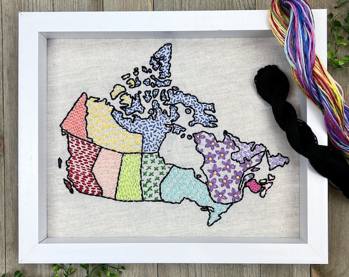 USA Map Embroidery Kit, United States Map, America Map, Embroidery ...