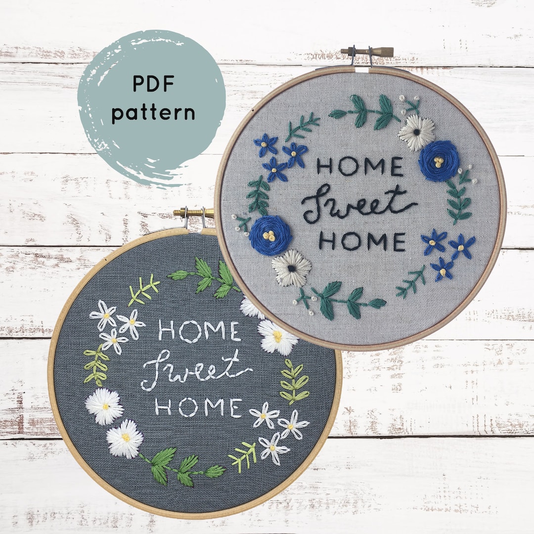 Home Sweet Home PDF Embroidery Pattern - Etsy