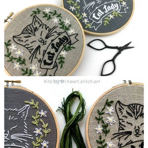 Cat Lady Hand Embroidery Pattern, Hand Embroidery Pattern PDF, PDF ...