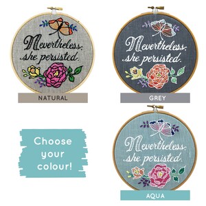 Embroidery Kit, Nevertheless She Persisted, Feminist Embroidery Kit ...