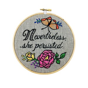 Embroidery Kit, Nevertheless She Persisted, Feminist Embroidery Kit ...