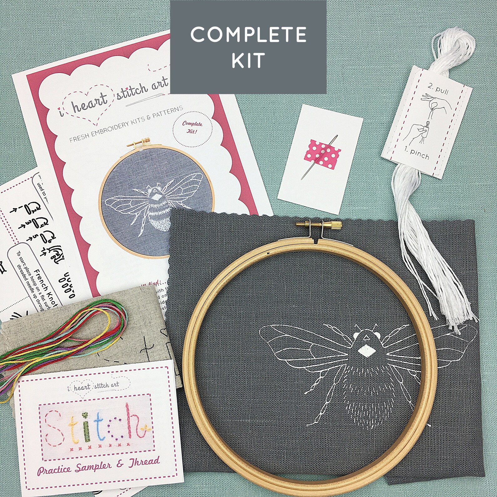 Beginner Hand Embroidery Kit Easy Hand Embroidery Kit Modern - Etsy