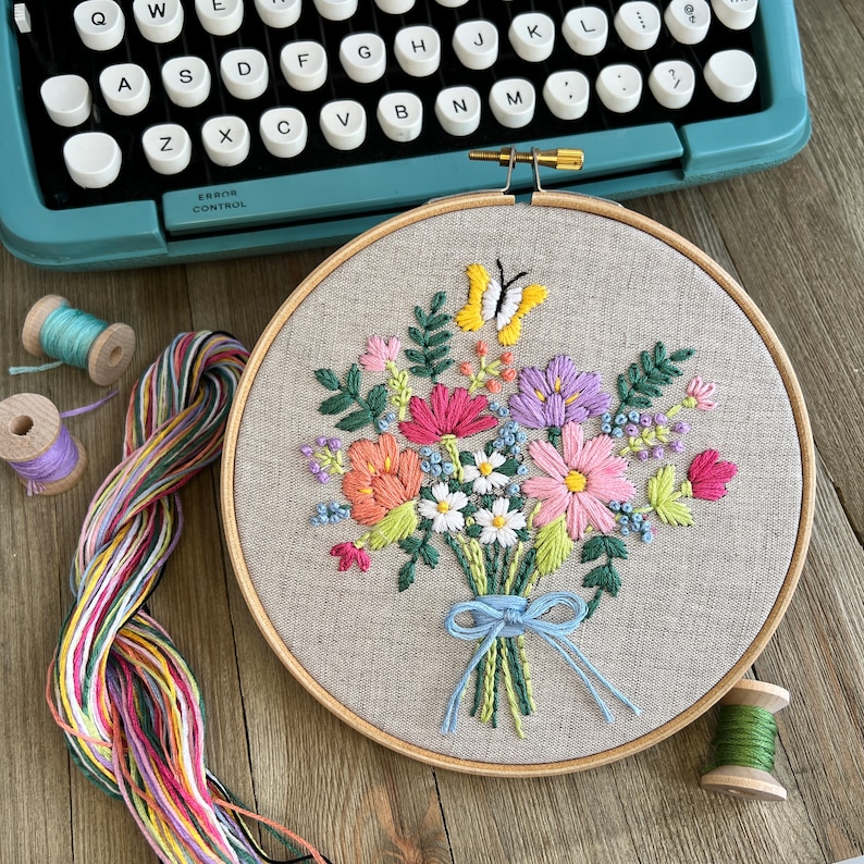 Beginner Embroidery Kit: Floral Bouquet DIY Craft - Etsy Ireland
