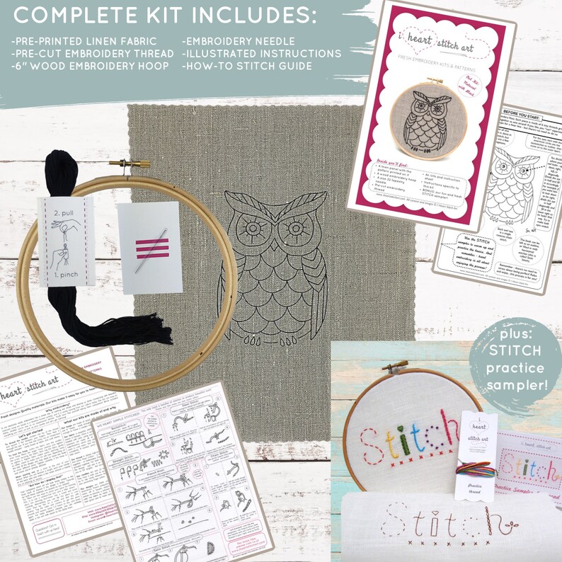 Easy embroidery kit Beginner hand embroidery kit DIY | Etsy