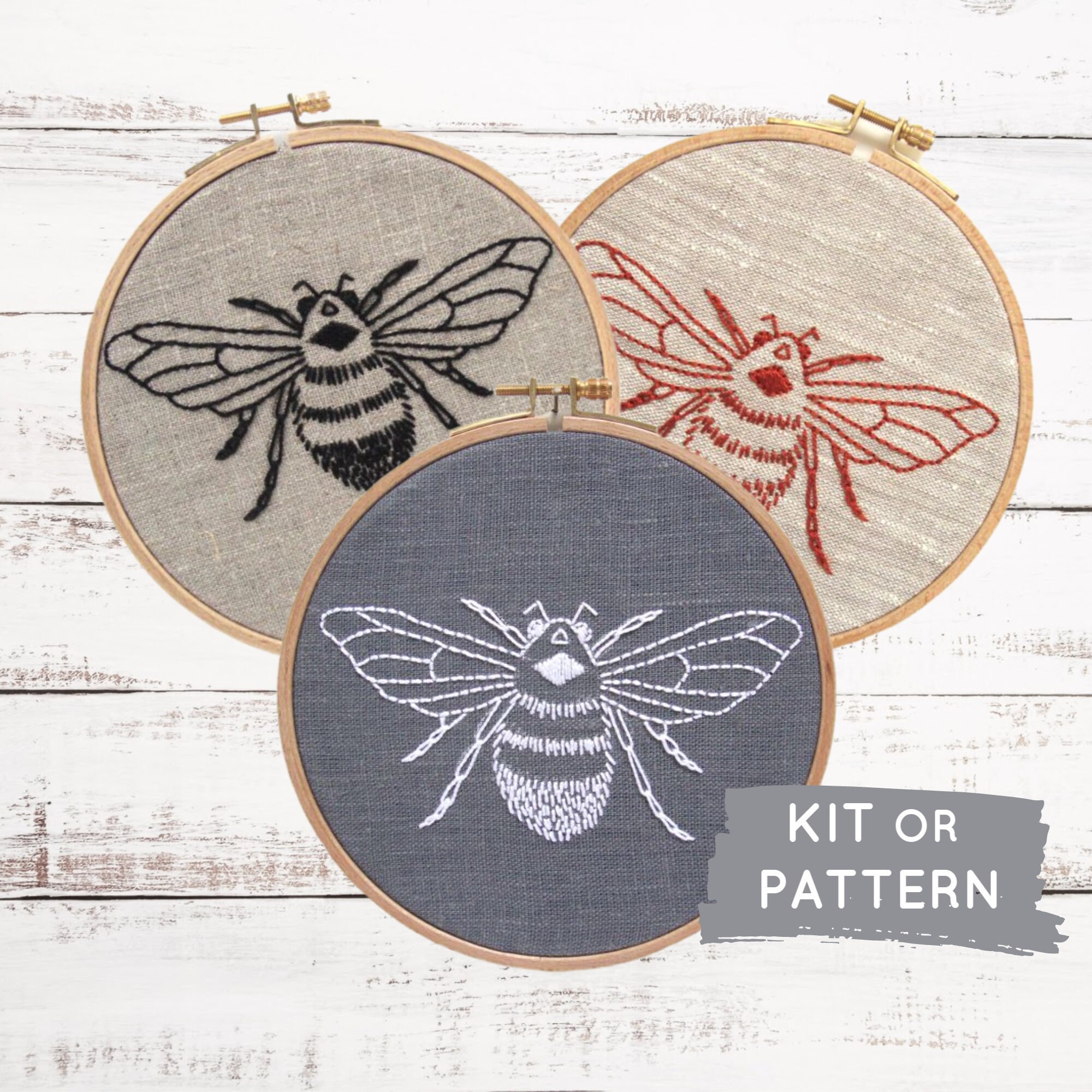 DIY Embroidery KIT Bumblebee Embroidery Pattern Modern Hand - Etsy ...