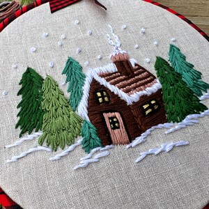 Christmas Embroidery Kit - Cozy Winter Cottage - Etsy