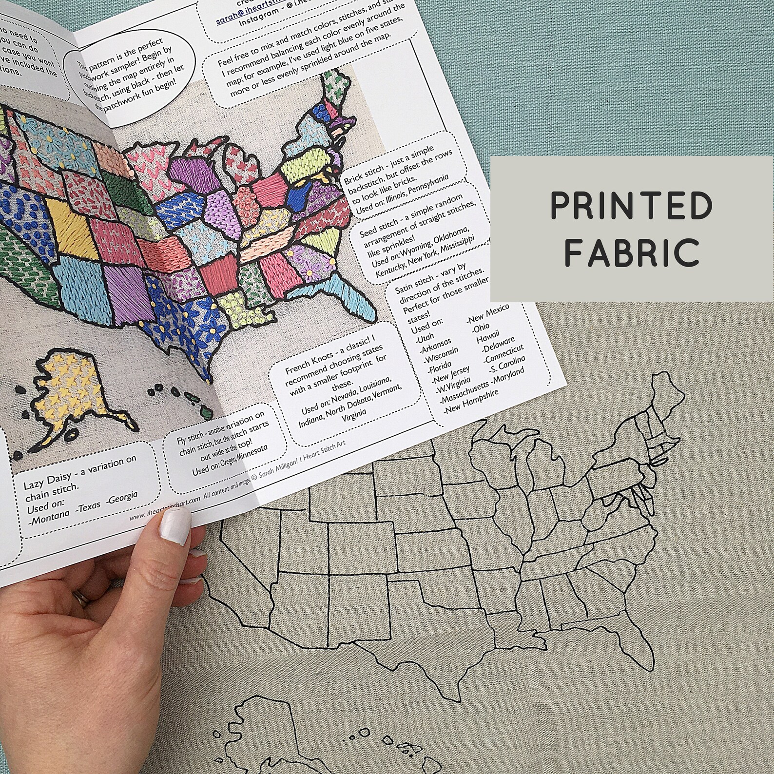 USA Map Embroidery Kit United States Map America Map - Etsy